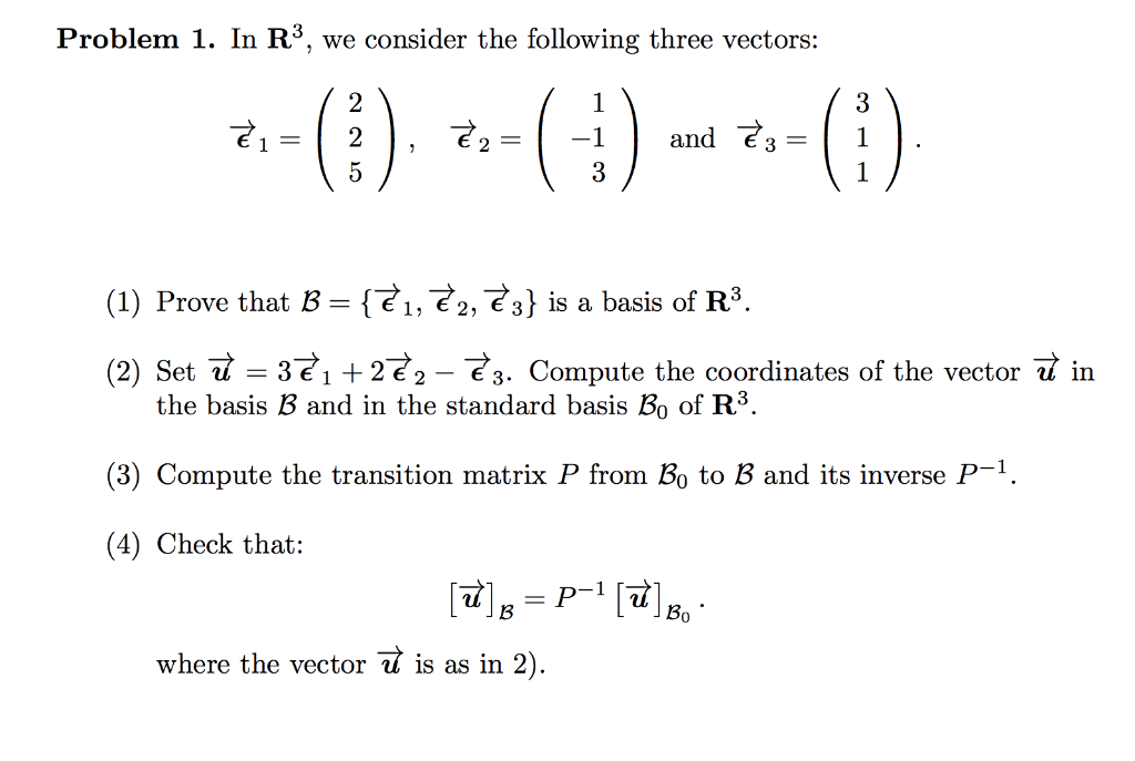 Solved Problem 1. In R’, we consider the following three | Chegg.com