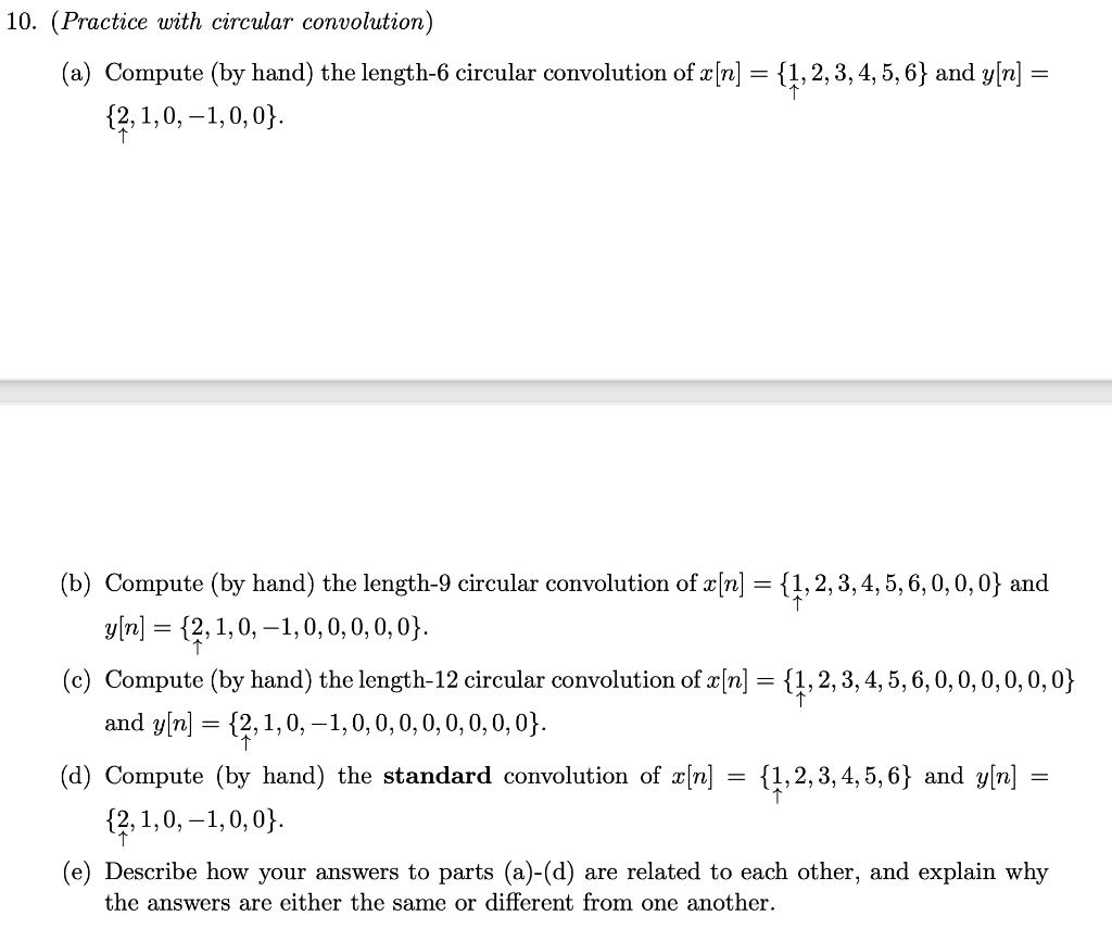 Solved 10. (Practice with circular convolution) (a) Compute | Chegg.com