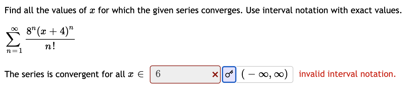 Solved Find all the values of x for which the given series | Chegg.com