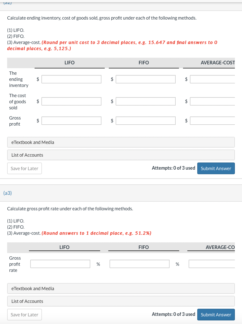 Solved Weighted-average cost per unit $Calculate ending | Chegg.com