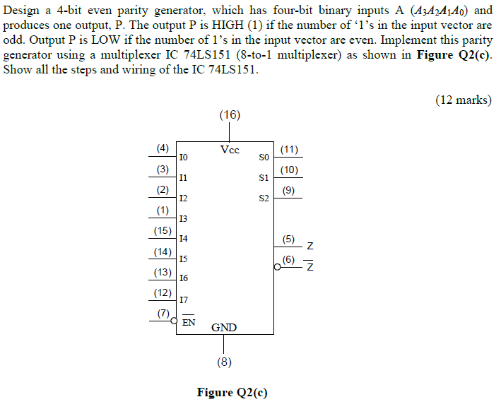 Solved Design A 4 Bit Even Parity Generator Which Has 