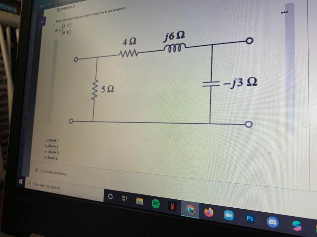 Solved for the given figure, determine the h parameter H=|A | Chegg.com