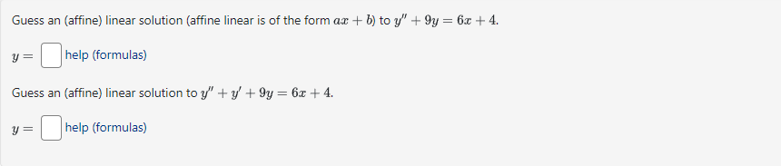 Solved Guess an (affine) linear solution (affine linear is | Chegg.com