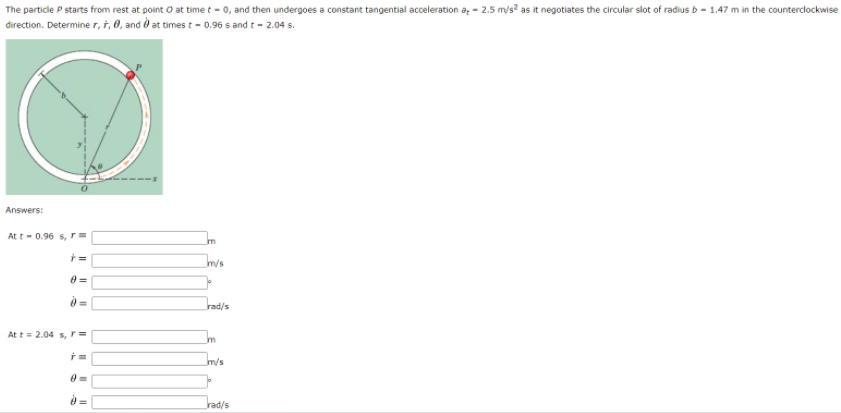 Solved The particle P starts from rest at point O at time t | Chegg.com