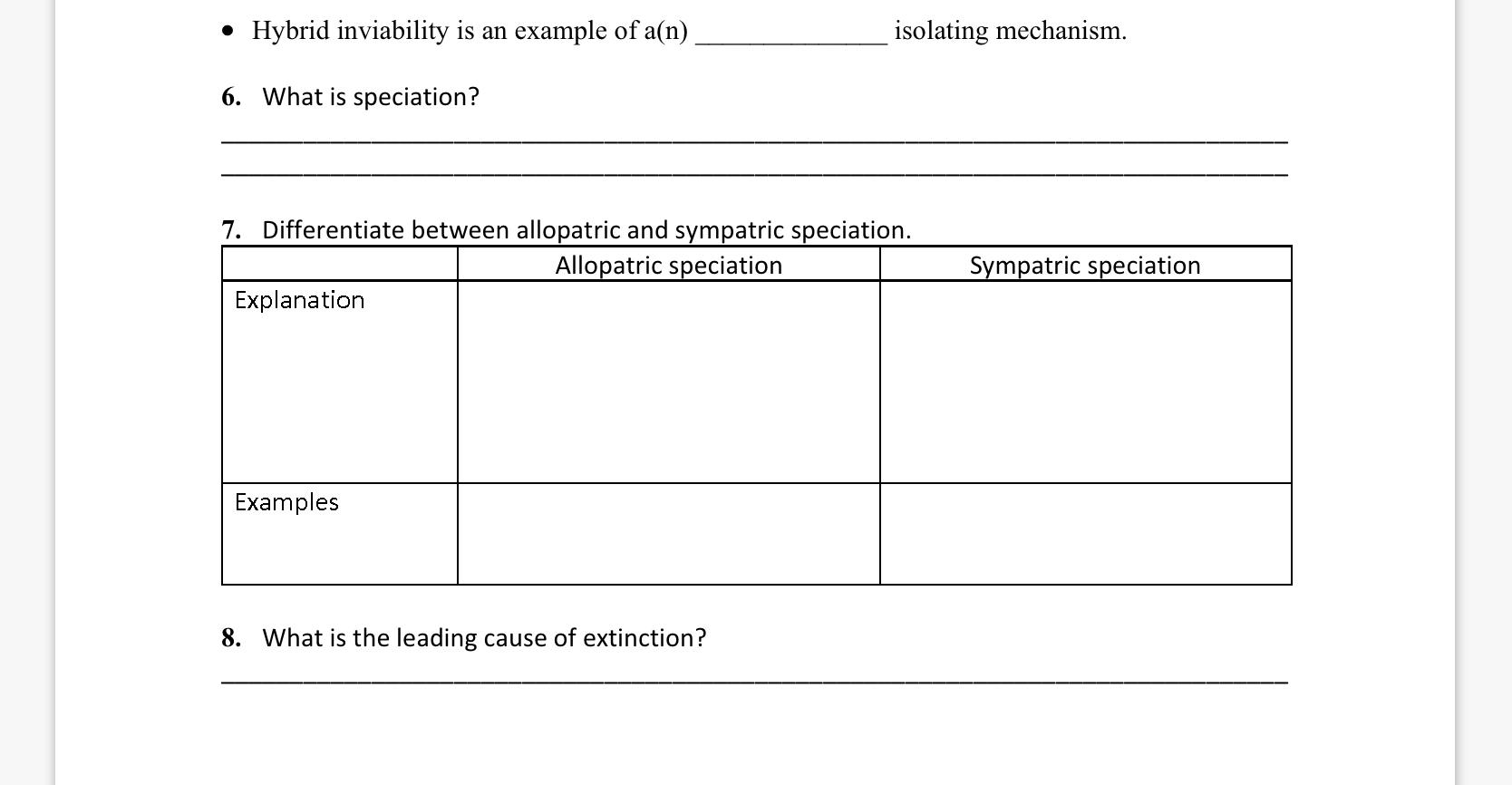Solved • Hybrid inviability is an example of a(n). isolating | Chegg.com