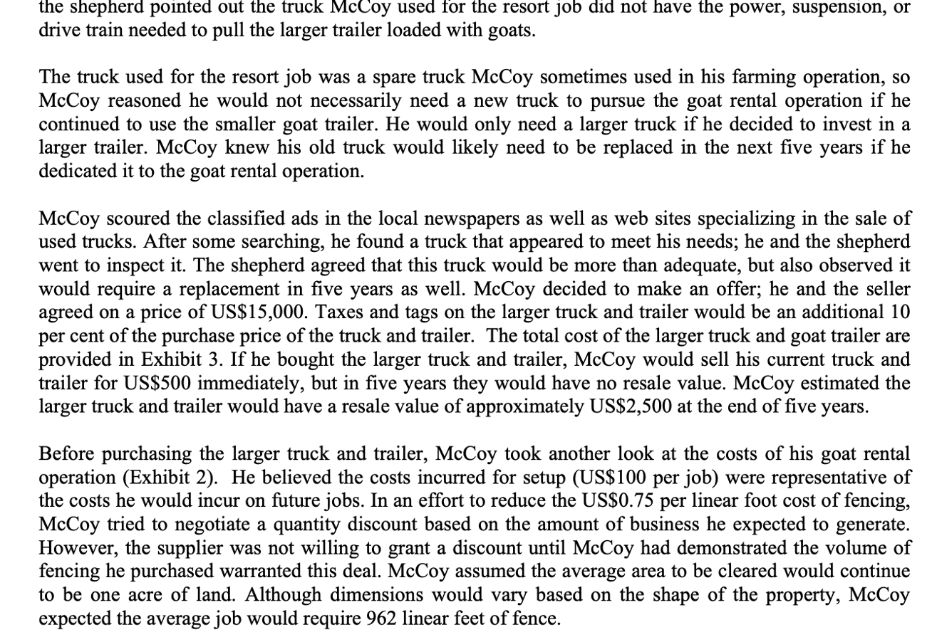 Jaden McCoy operated a dairy goat farm in | Chegg.com