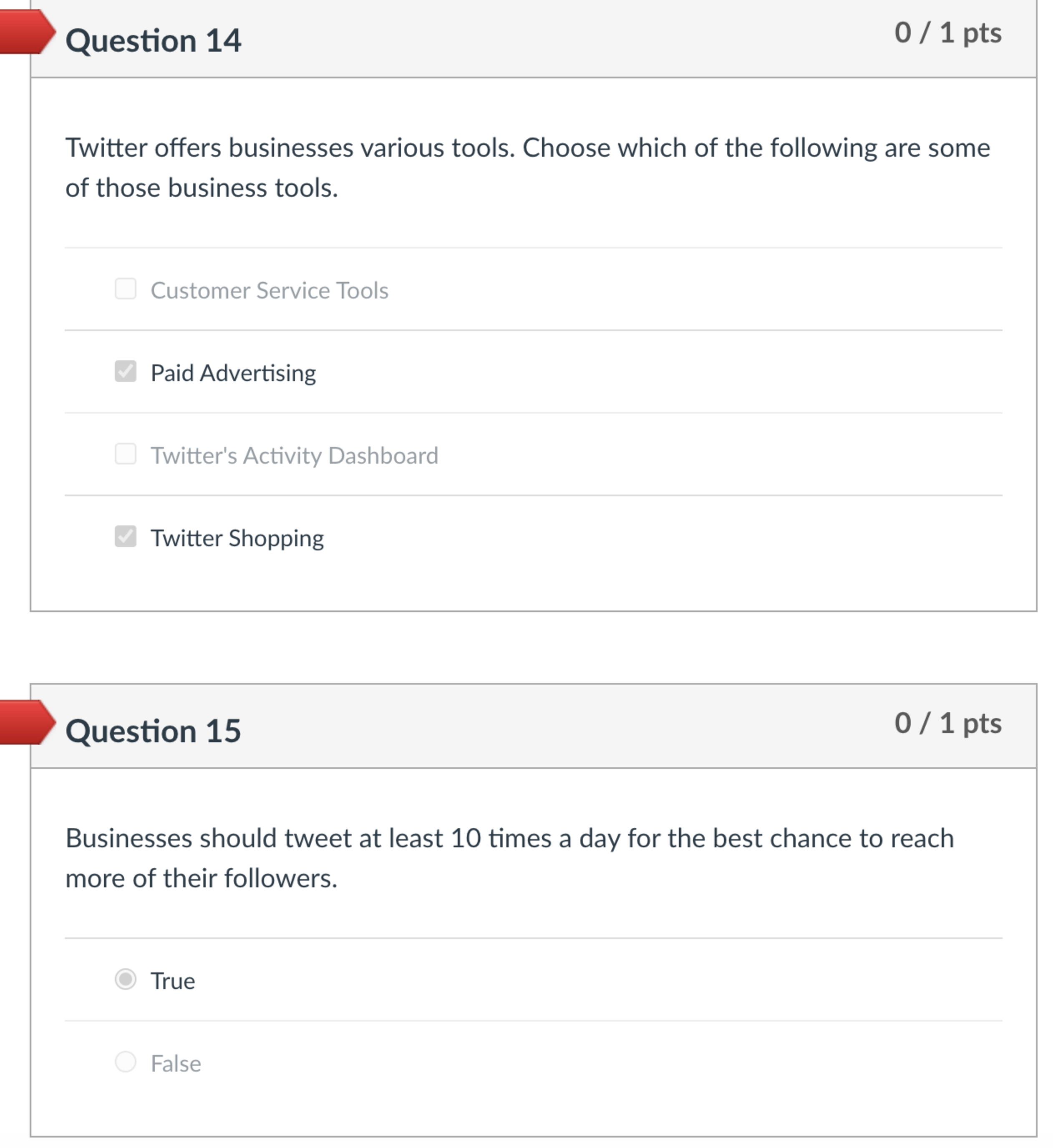 Solved Question 14Twitter offers businesses various tools. | Chegg.com