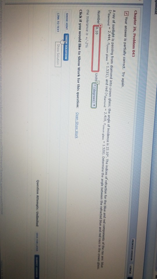 Solved yhment Chapter 26, Problem 043 PRINTER VERSION BACK | Chegg.com