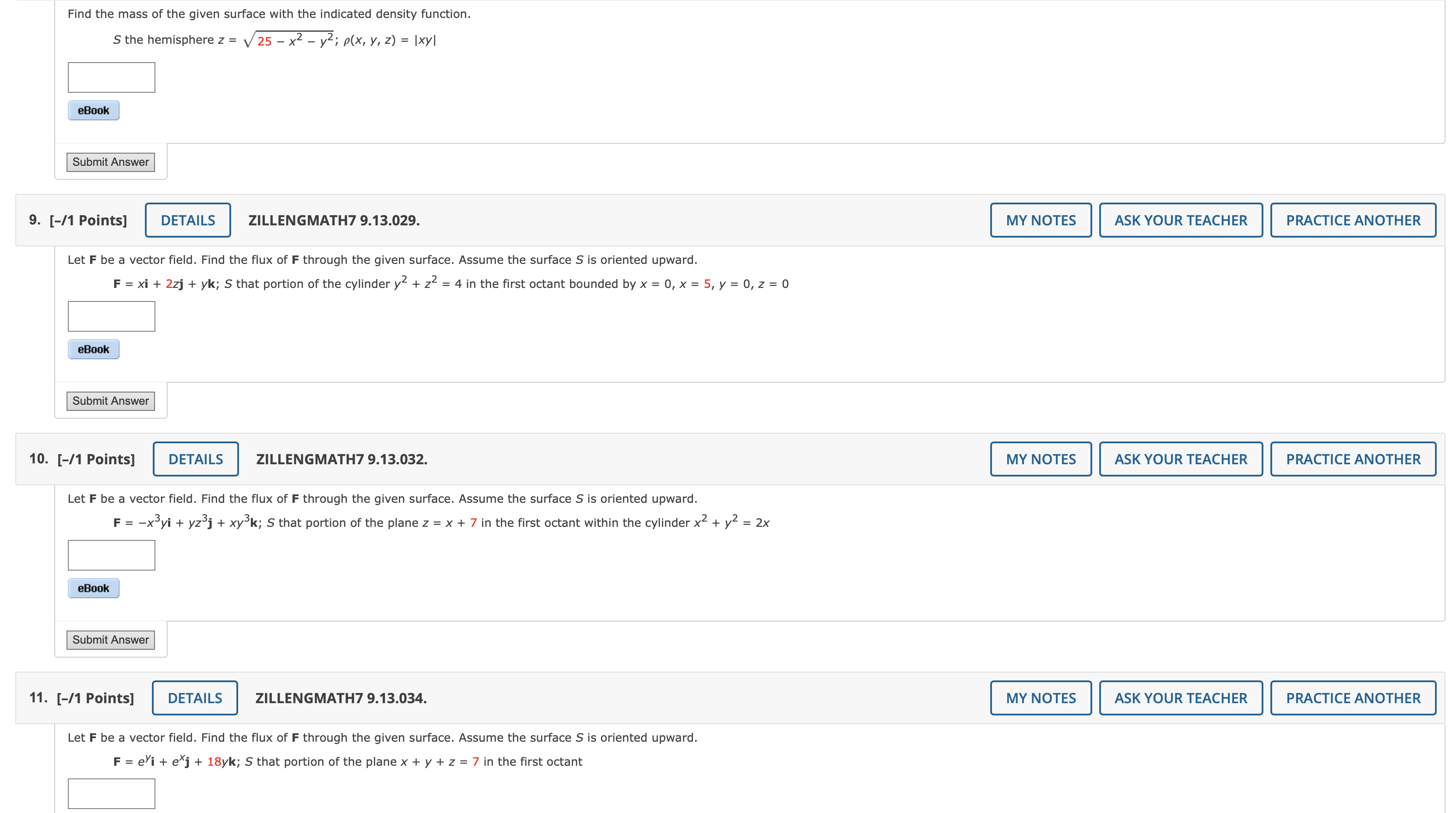 Solved Find the mass of the given surface with the indicated | Chegg.com