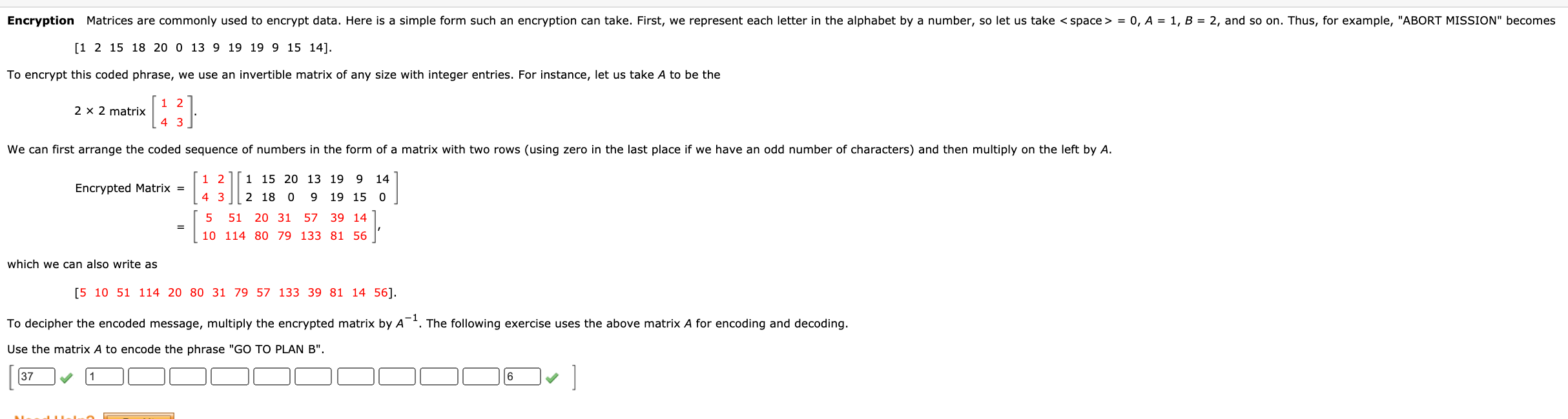 Solved Encryption Matrices are commonly used to encrypt | Chegg.com
