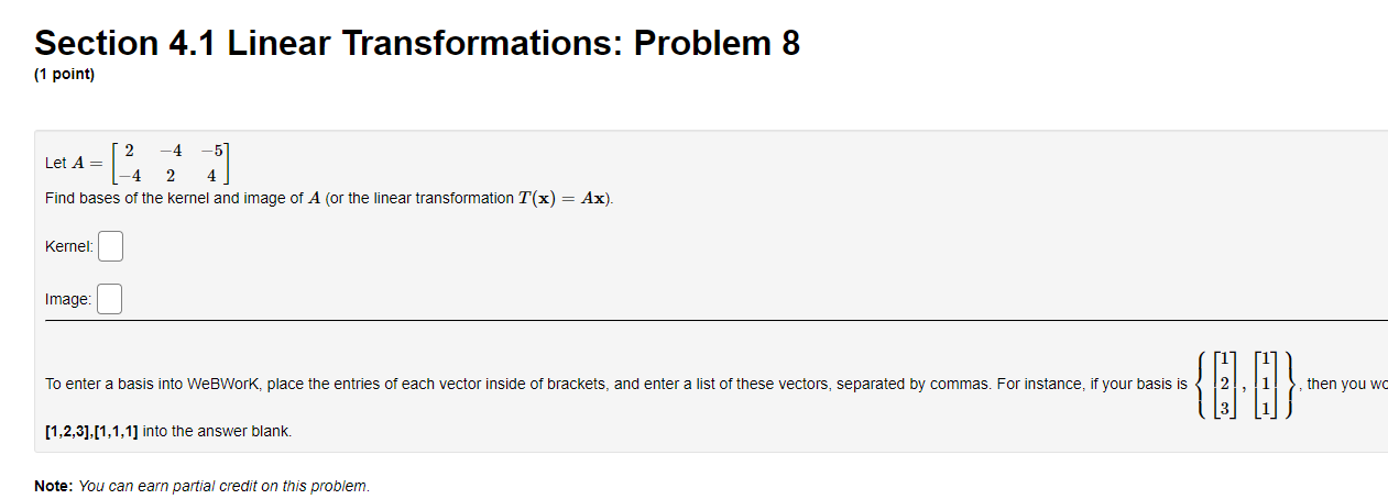 Solved Section 4 1 Linear Transformations Problem 3 1