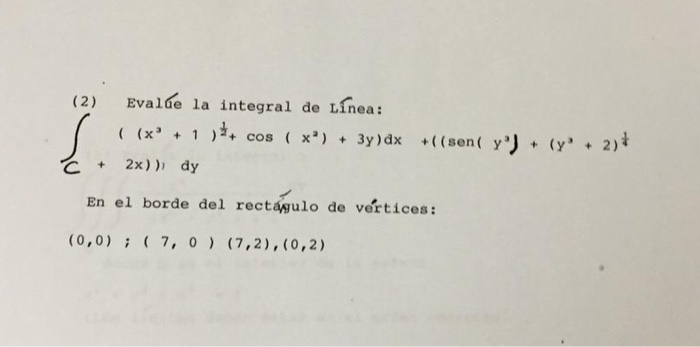 Solved Solve the line integral in the edge of the rectangle | Chegg.com