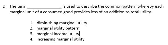 Solved D. The term is used to describe the common pattern | Chegg.com