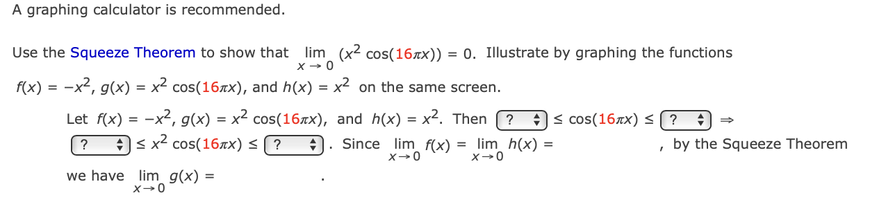Solved A graphing calculator is recommended. Use the Squeeze | Chegg.com