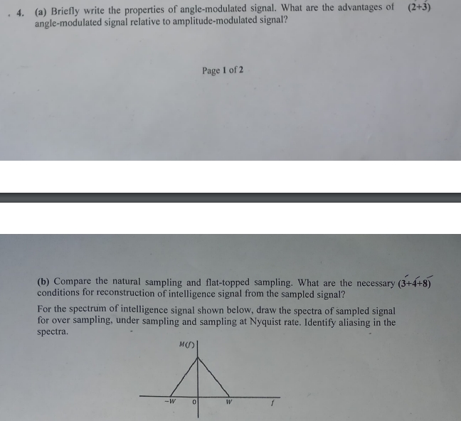 Solved (a) Briefly write the properties of angle-modulated | Chegg.com Solved (a) Briefly write the properties of angle-modulated | Chegg.com
