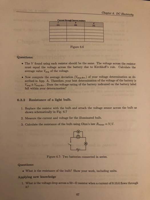 Solved Chapter 6 DC Electricity n this laboratory session we | Chegg.com