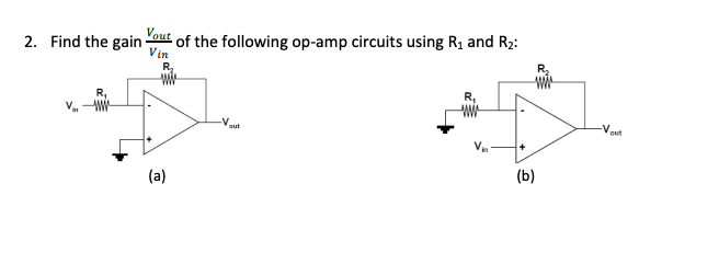 Solved Find the gain Vout Vin ﻿of the following op-amp | Chegg.com