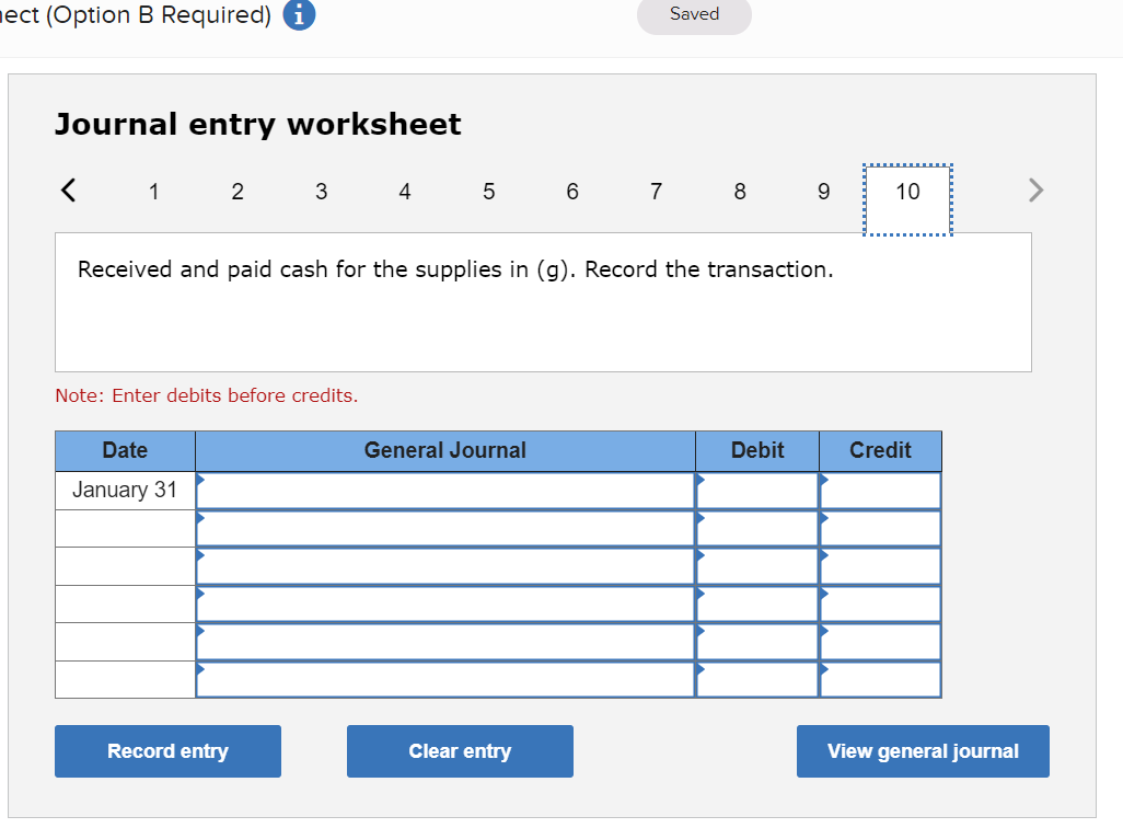 Solved Journal entry worksheet 1 10 Received an electric and | Chegg.com