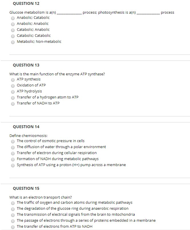 Solved QUESTION 1 Metabolic pathways: function without | Chegg.com