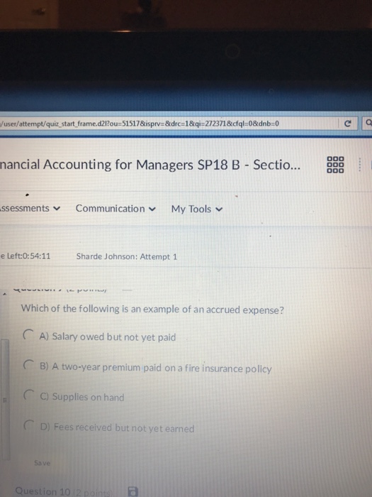 Solved ts Communication My Tools 0:57:45 Sharde Johnson: | Chegg.com