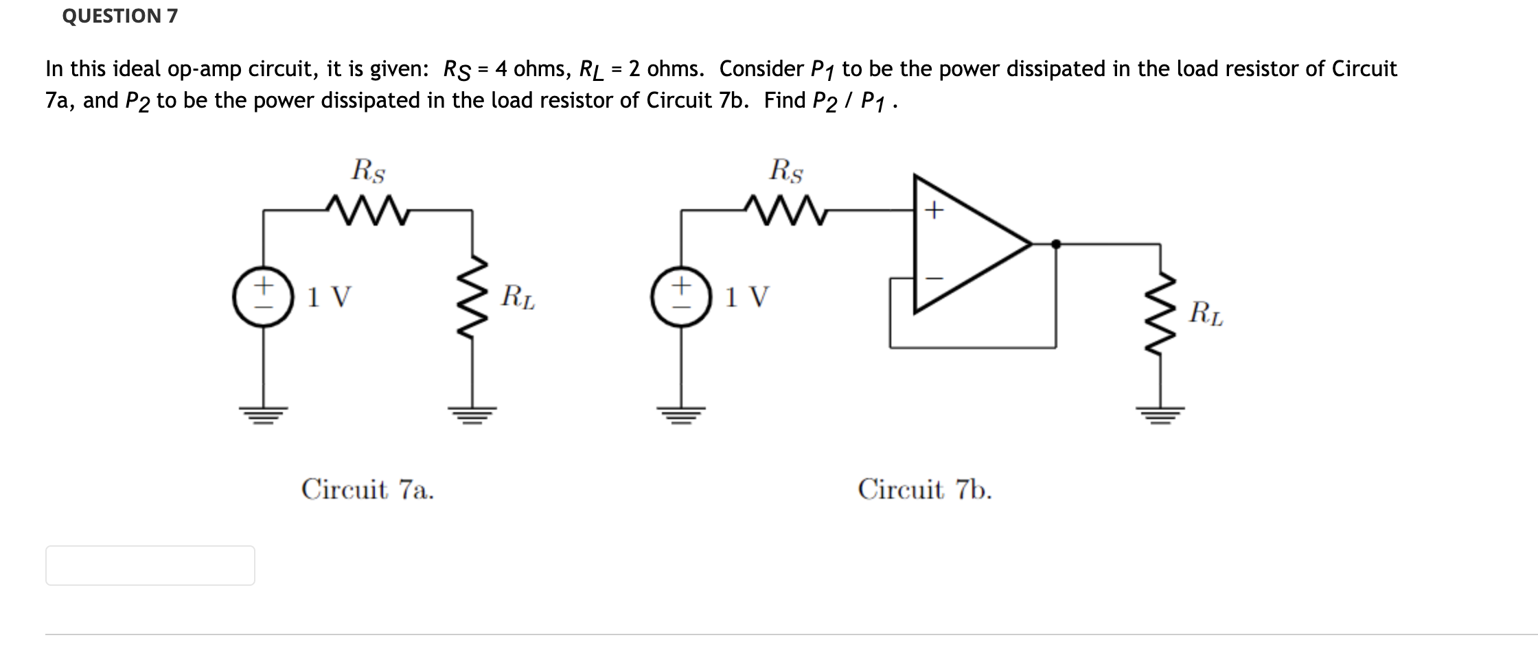 Solved In this ideal op-amp circuit, it is given: RS=4 ohms, | Chegg.com