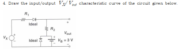 Solved 4. Draw the input/output VX/Vout characteristic | Chegg.com