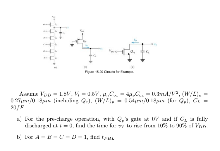 Solved VD OU Voo (c) Figure 15.20 Circuits for Example. | Chegg.com