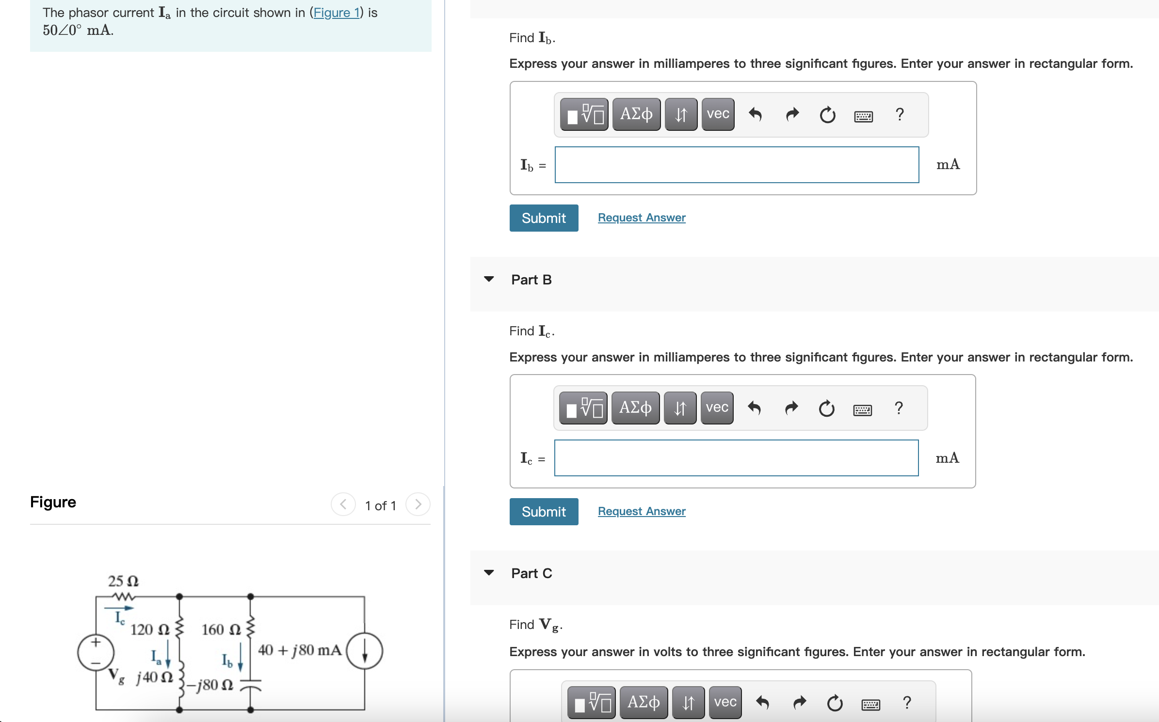 Solved The phasor current Ia ﻿in the circuit shown in | Chegg.com