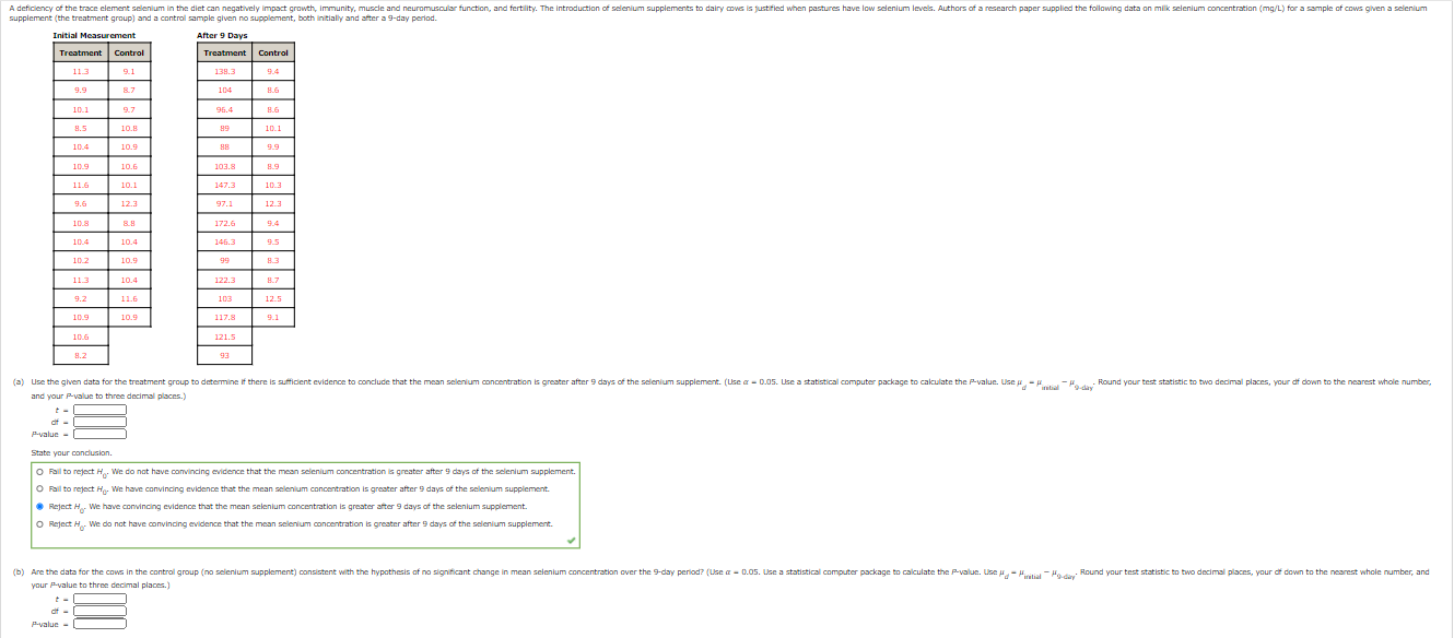 Solved A deficiency of the trace element selenium in the | Chegg.com