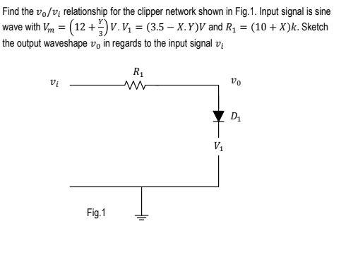 Solved Find the ve/v; relationship for the clipper network | Chegg.com