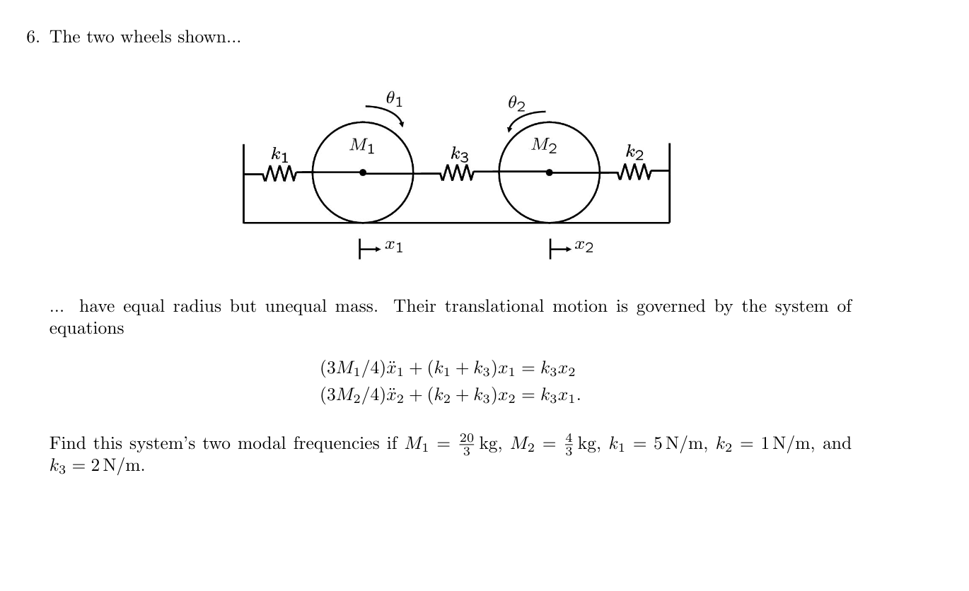 Solved 6. The two wheels shown... ... have equal radius but | Chegg.com