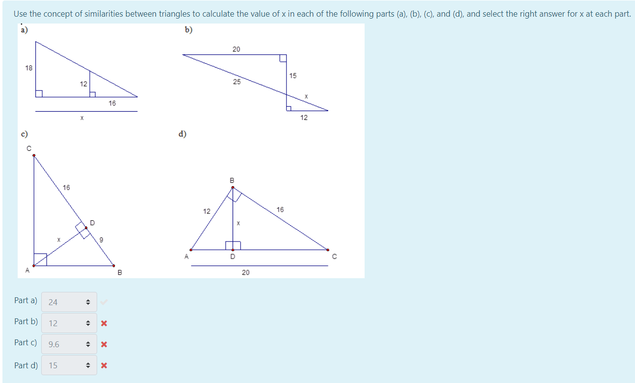 Solved Use the concept of similarities between triangles to | Chegg.com