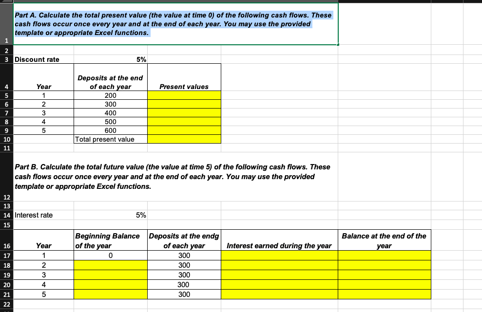 Solved Part A. Calculate the total present value (the value | Chegg.com