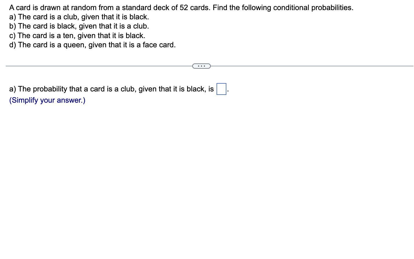 Solved A card is drawn at random from a standard deck of 52 | Chegg.com