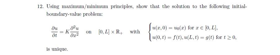Solved 12. Using maximum/minimum principles, show that the | Chegg.com