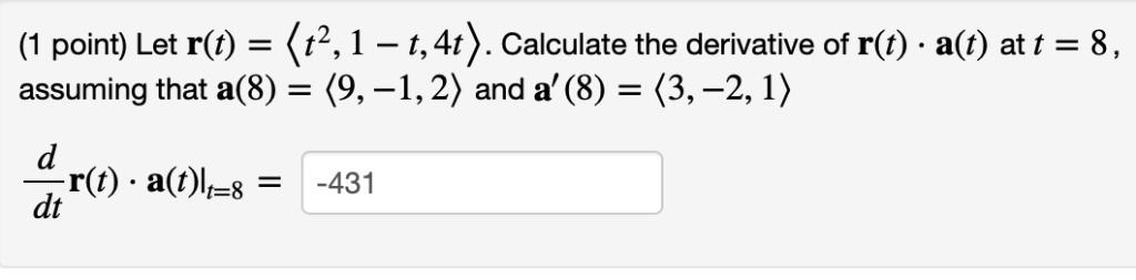 Solved (1 point) Parameterize the line through P = (4,-5) | Chegg.com