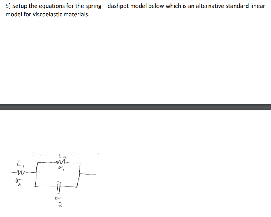 5) Setup the equations for the spring - dashpot model | Chegg.com