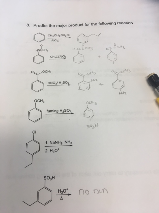 Solved 8 Predict the major product for the following | Chegg.com