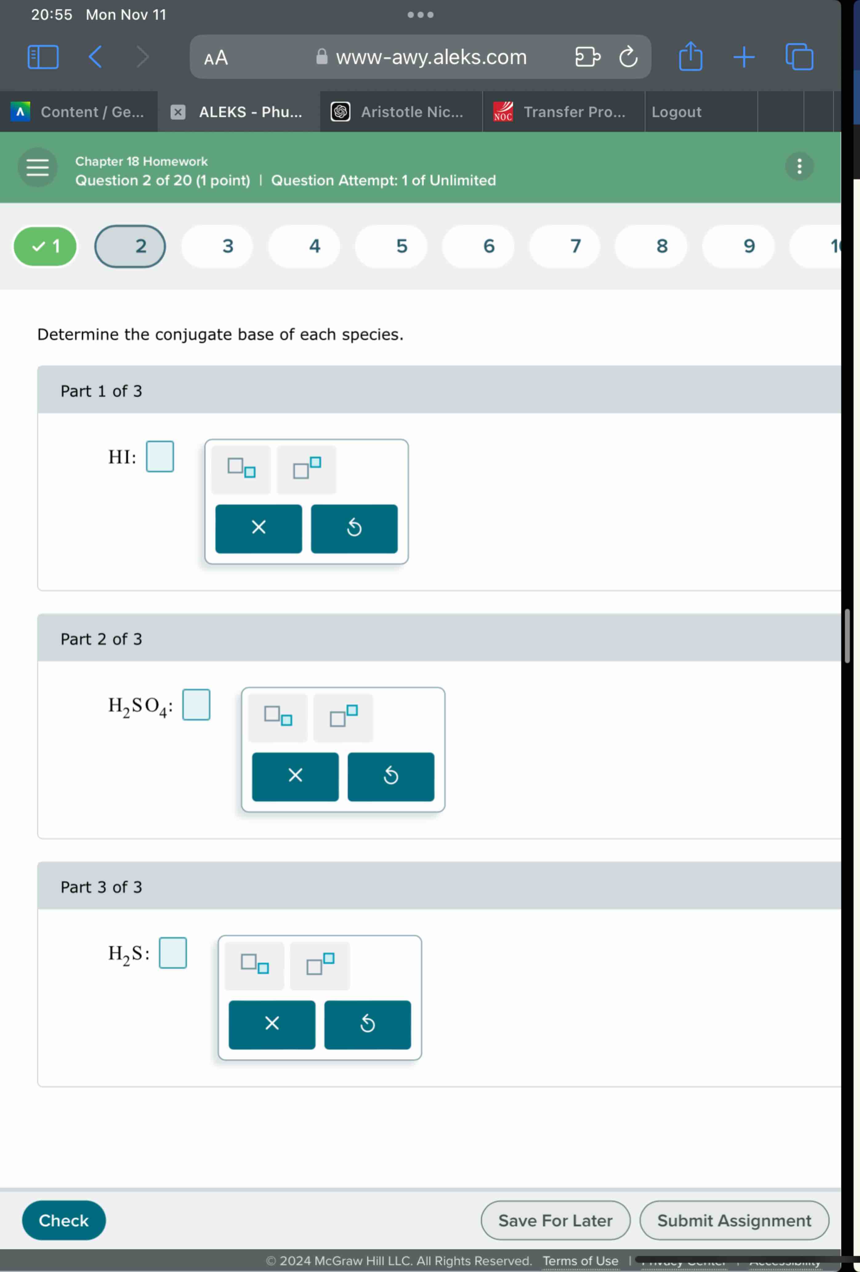 High Quality SOLUTION Determine the conjugate base of ﻿each species.Part | Chegg.com