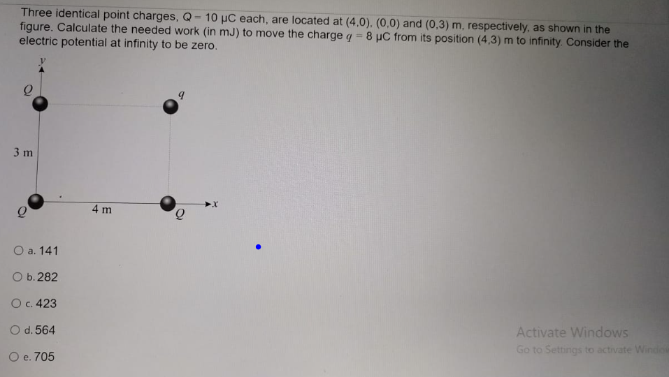 Solved Three identical point charges, Q=10μC each, are | Chegg.com