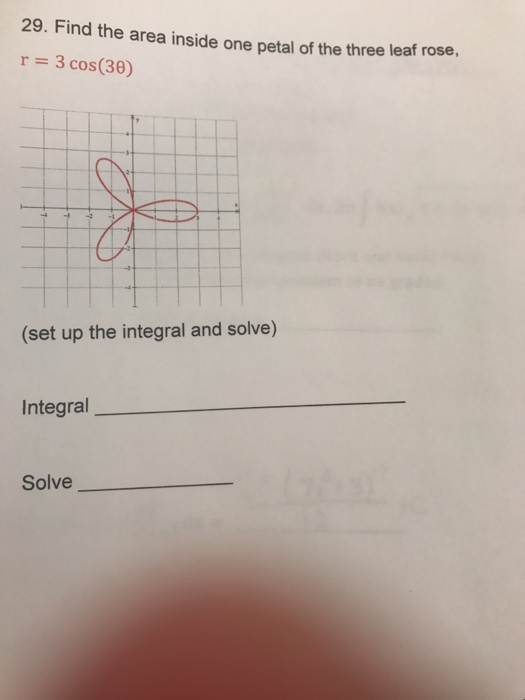Solved Find the area inside one petal of the three leaf | Chegg.com