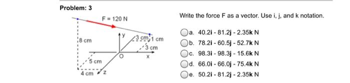 Solved Write the force F as a vector. Use i, j, and k | Chegg.com