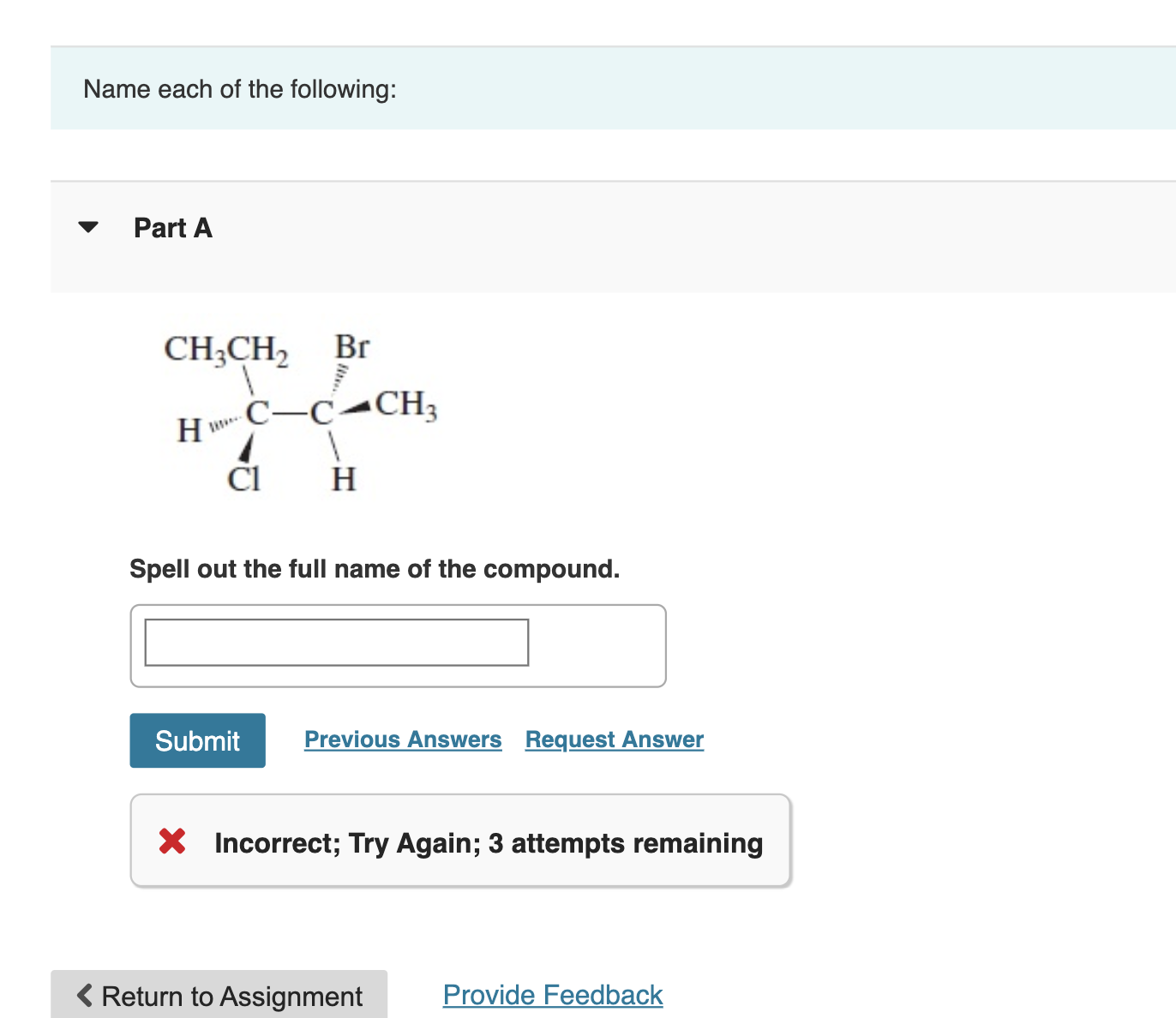 Solved Name each of the following:Part ASpell out the full | Chegg.com