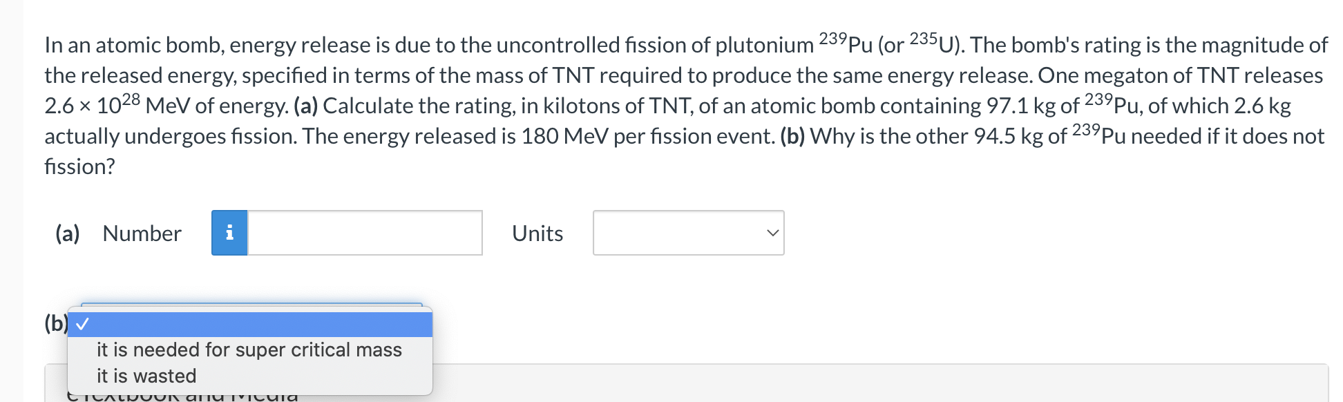 Solved In an atomic bomb, energy release is due to the | Chegg.com