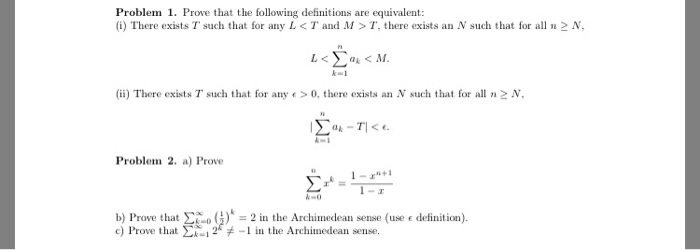 Solved Problem 1. Prove that the following definitions are | Chegg.com
