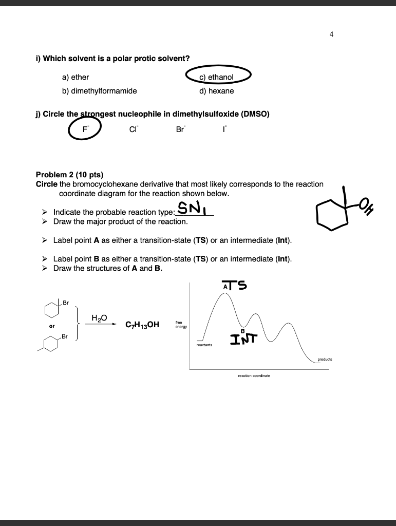 Solved 3 e) Which solvent is a polar protic solvent? a) | Chegg.com