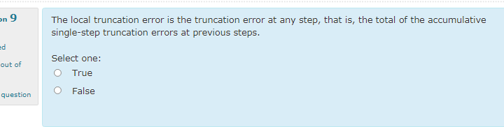 Solved on 9 The local truncation error is the truncation | Chegg.com