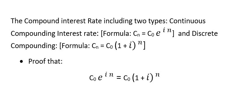 Solved The Compound interest Rate including two types: | Chegg.com