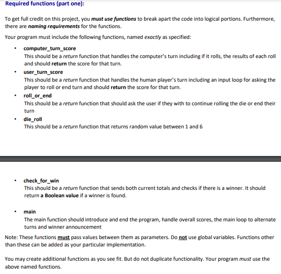 Solved How to Play Pig: Pig is a game that has two players | Chegg.com