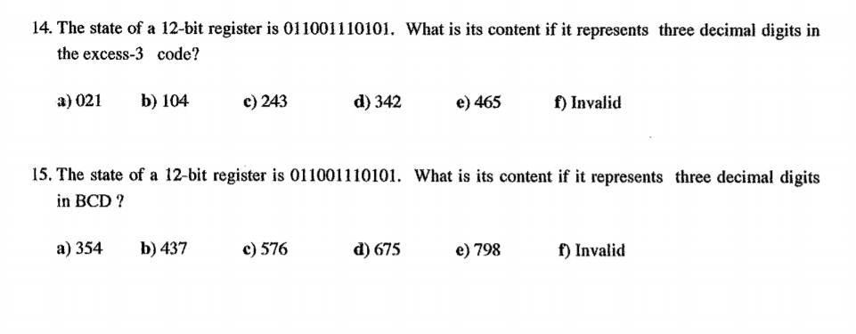 Solved 14. The state of a 12-bit register is 011001110101. | Chegg.com